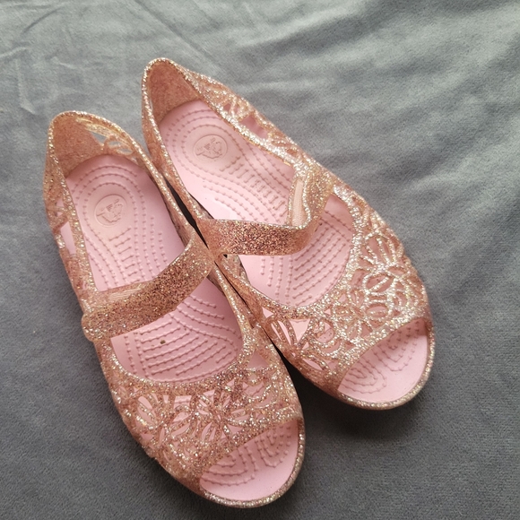 CROCS | Shoes | Crocs Sandals Girls Size 1 Pink Isabella Flower Flat ...